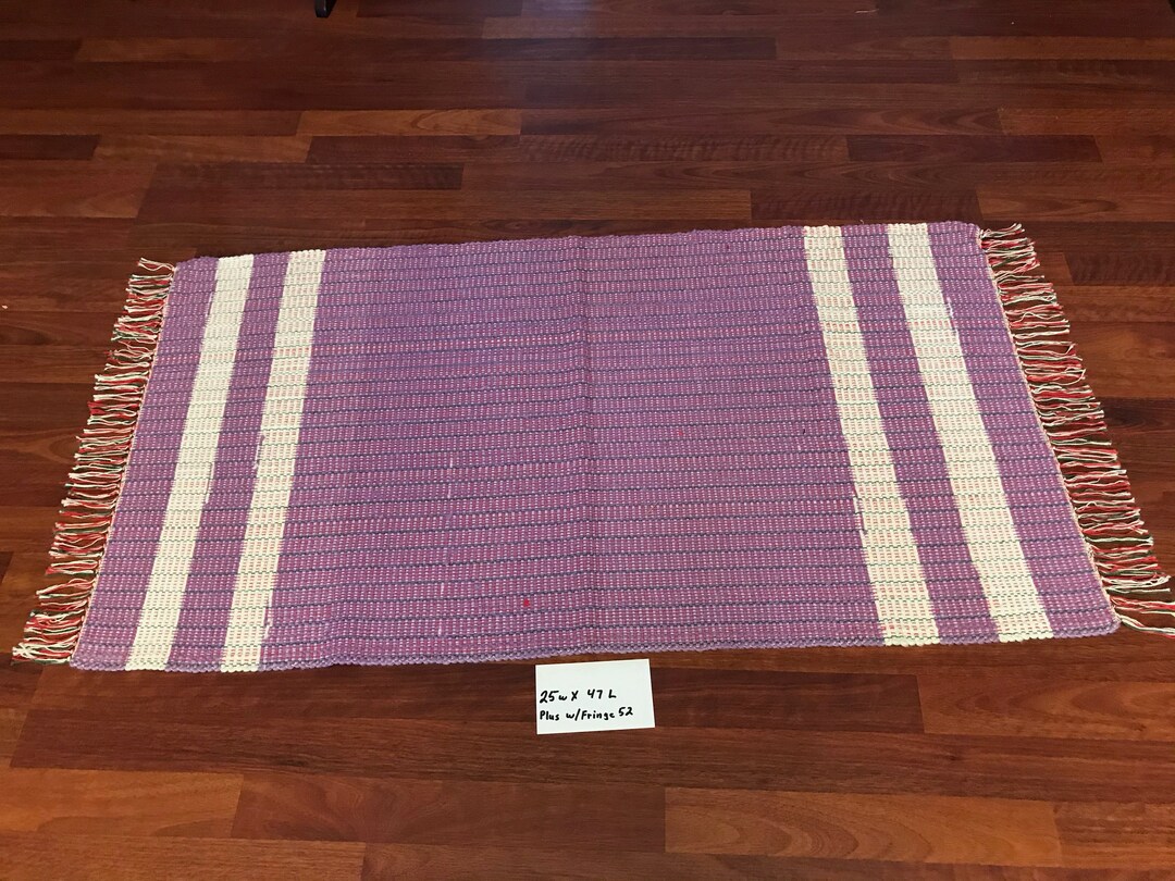 Handwoven Amish Rag Rug 47" X 25" Vibrant Color - Etsy