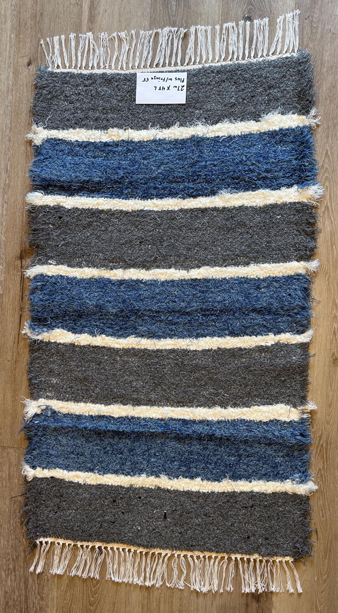 Handwoven Amish Rag Rug 48" X 27” - Etsy