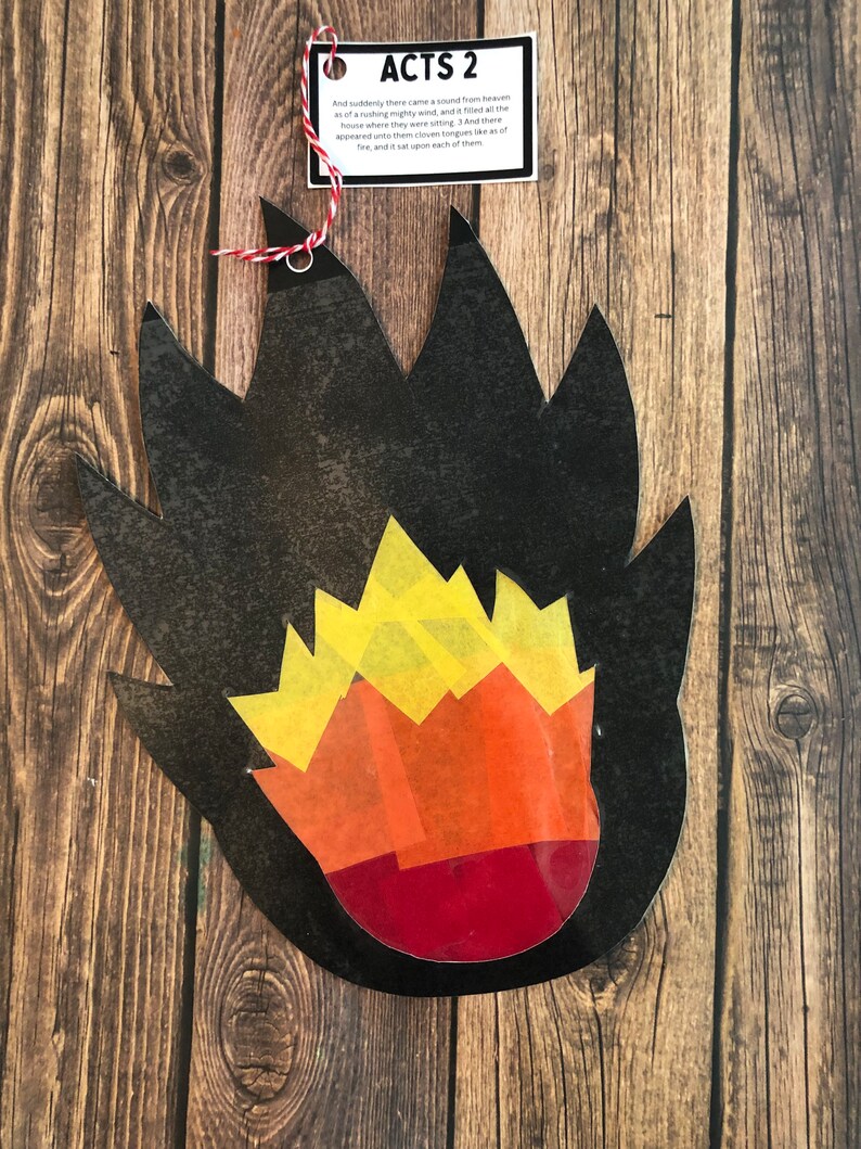 Pentecost Flame Craft Fire Craft Bible Lesson Craft Book of - Etsy