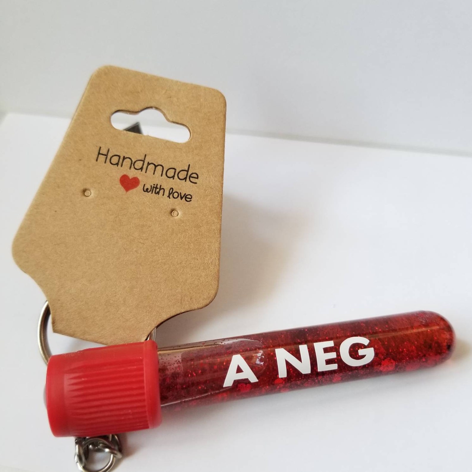 Phlebotomy Keychain With Red Glitter - Etsy