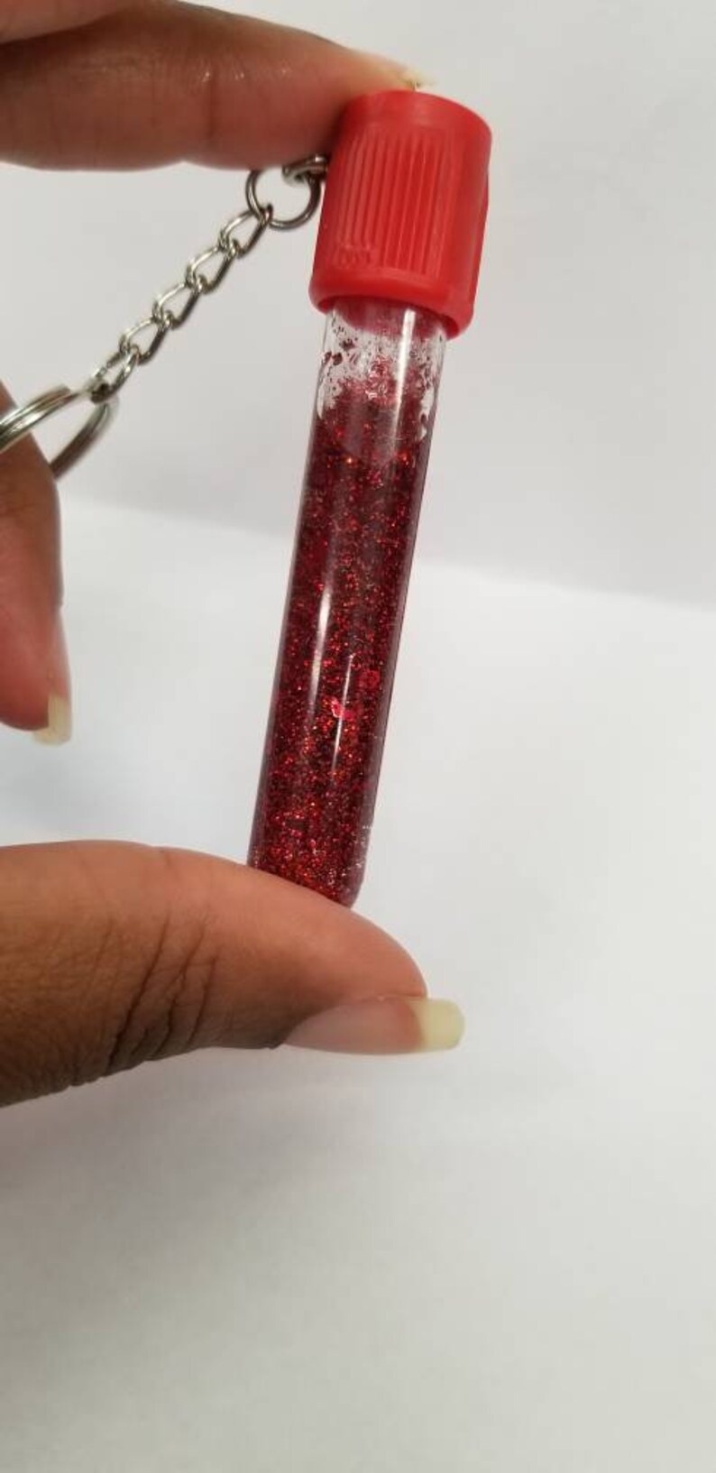 Phlebotomy Keychain With Red Glitter - Etsy