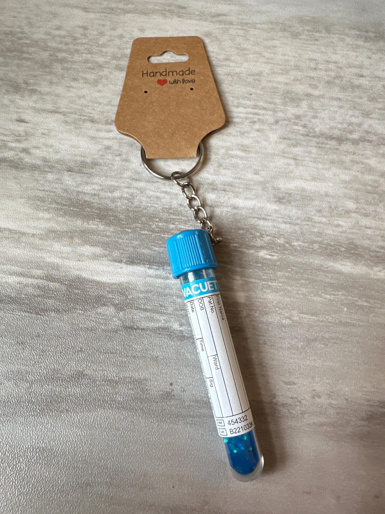 Phlebotomy Keychain With Blue Glitter - Etsy