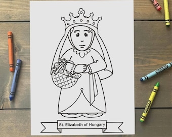 St. Elizabeth Ann Seton Printable Coloring Page Sheet Lazy - Etsy