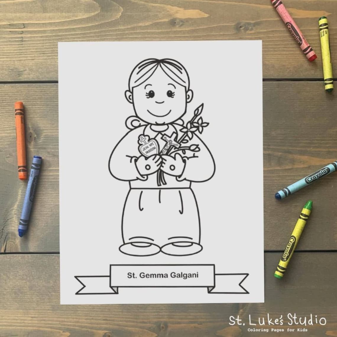 St. Gemma Galgani Coloring Page for Catholic Kids - Digital Download ...