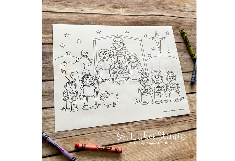 Nativity Coloring and Activity Packet for Kids - Digital Download ...