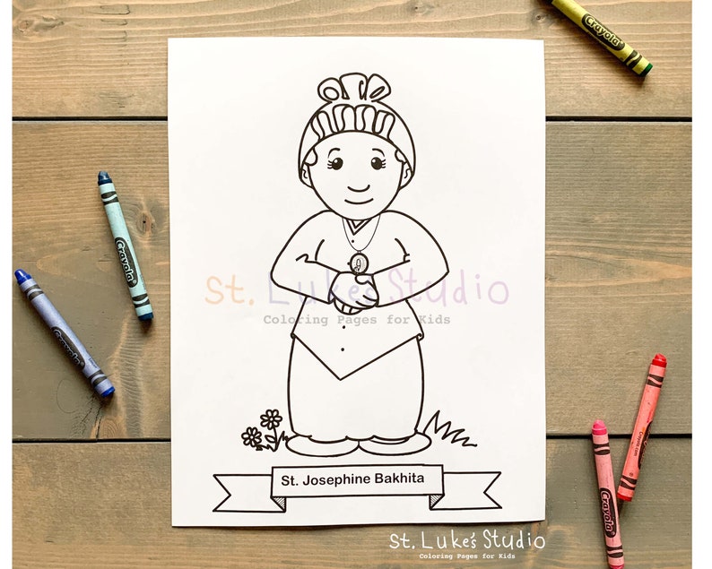St. Josephine Bakhita Coloring Page for Catholic Kids - Digital ...