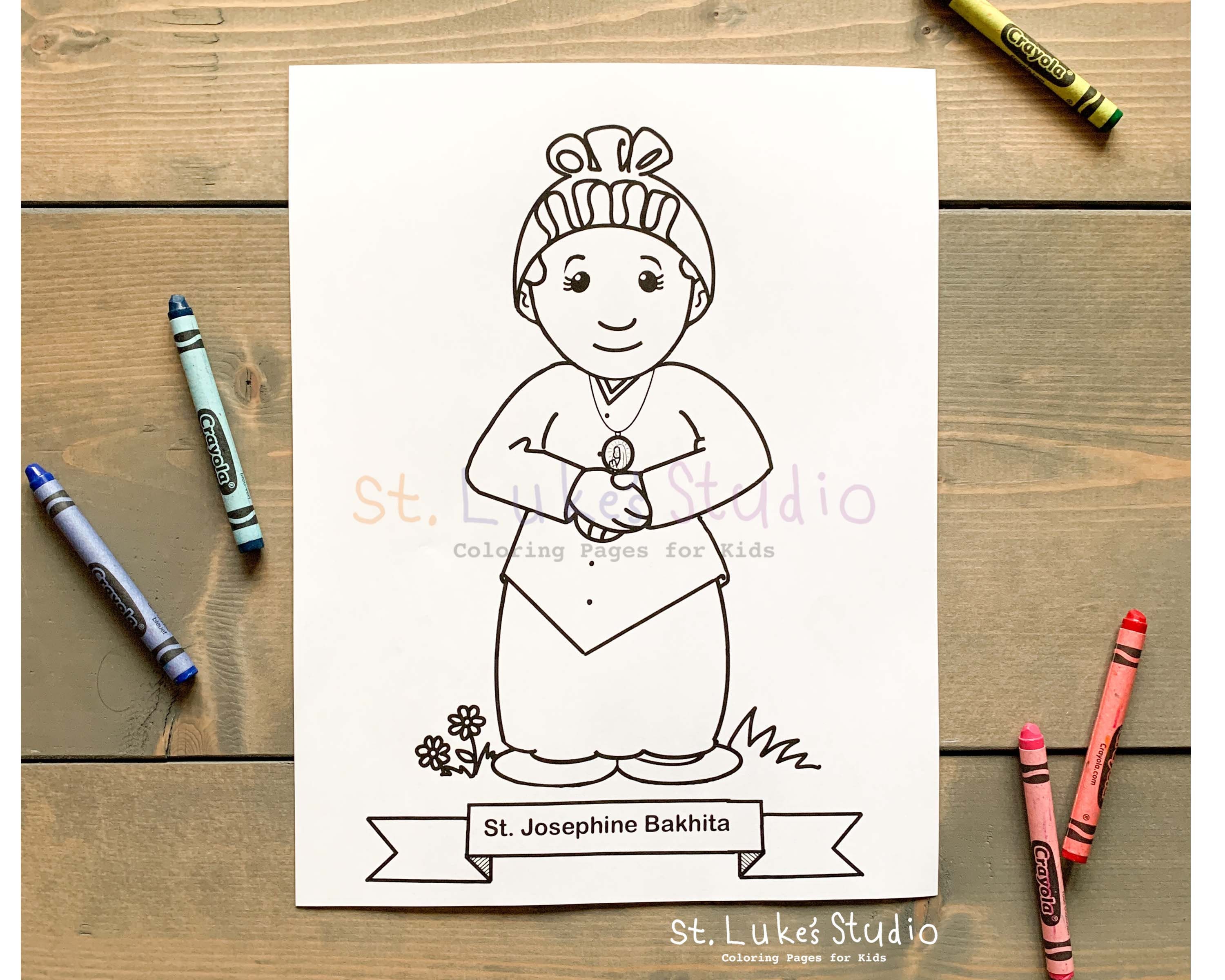 St. Josephine Bakhita Coloring Page for Catholic Kids - Digital ...
