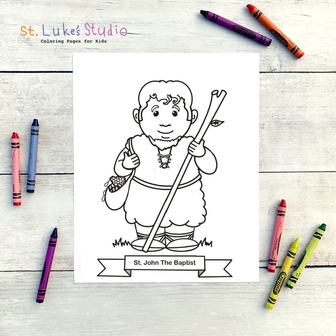 St. John the Baptist Coloring Page for Catholic Kids - Digital Download ...