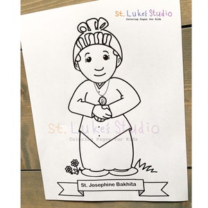 St. Josephine Bakhita Coloring Page for Catholic Kids - Digital ...