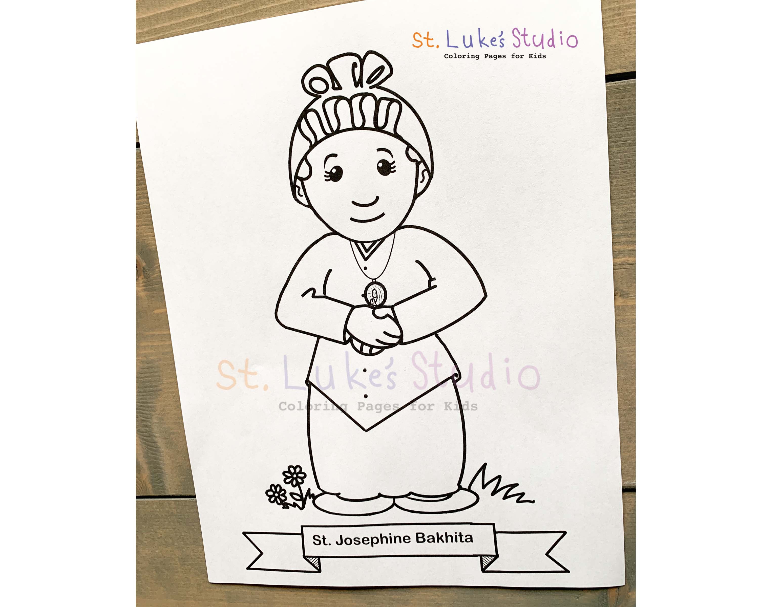St. Josephine Bakhita Coloring Page for Catholic Kids - Digital ...