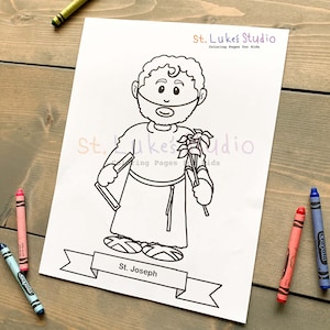St. Joseph Coloring Page for Catholic Kids - Digital Download - Print ...