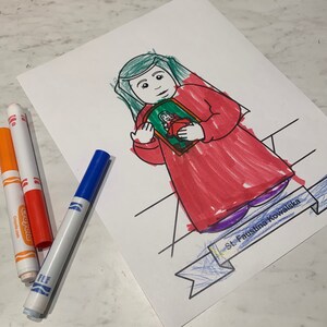 St. Faustina Coloring Page for Catholic Kids - Digital Download - Print ...