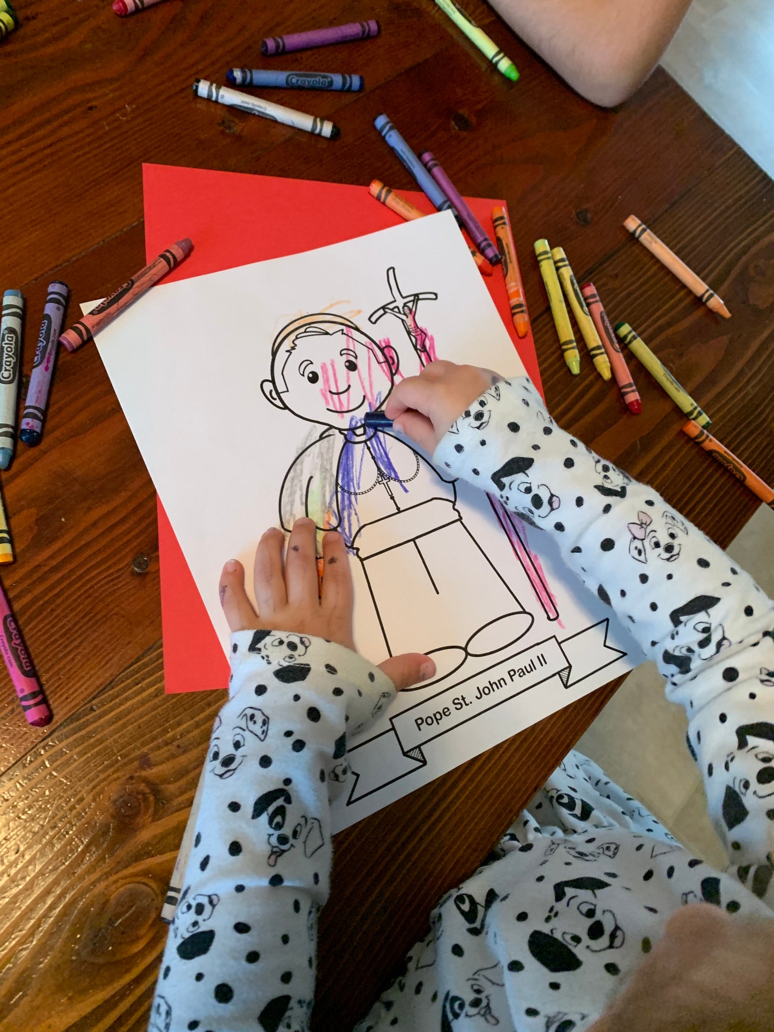 Saint Pope John Paul II Coloring Page for Catholic Kids - Digital ...