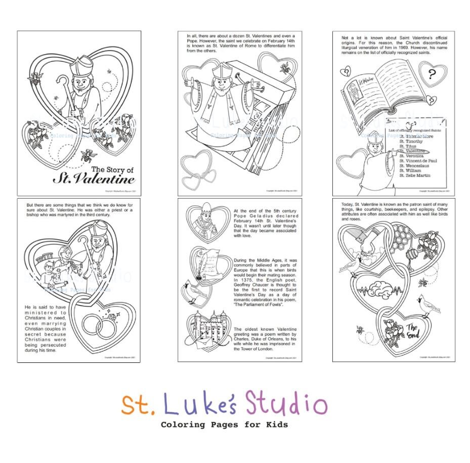 The Story of St. Valentine Coloring and Learning Book for - Etsy