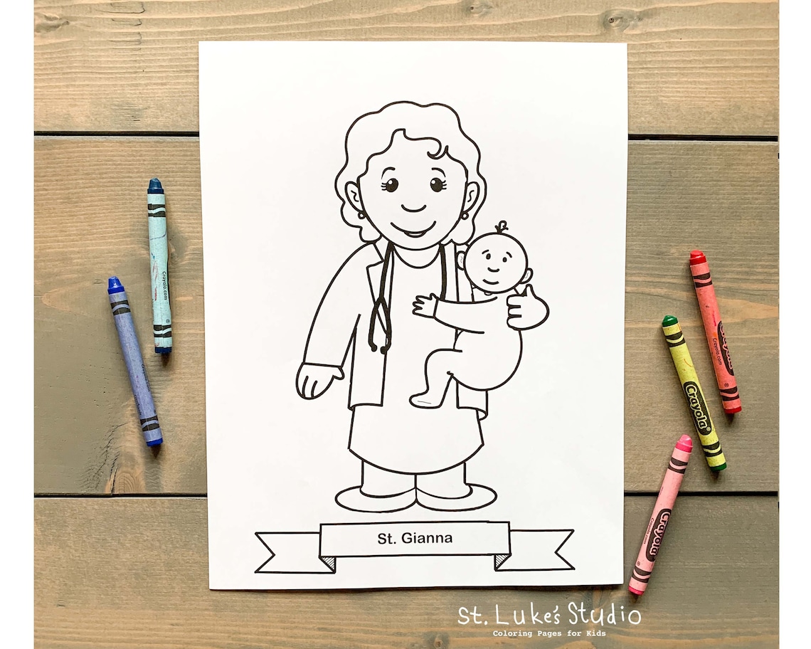 St. Gianna Beretta Molla Coloring Page for Catholic Kids - Digital ...
