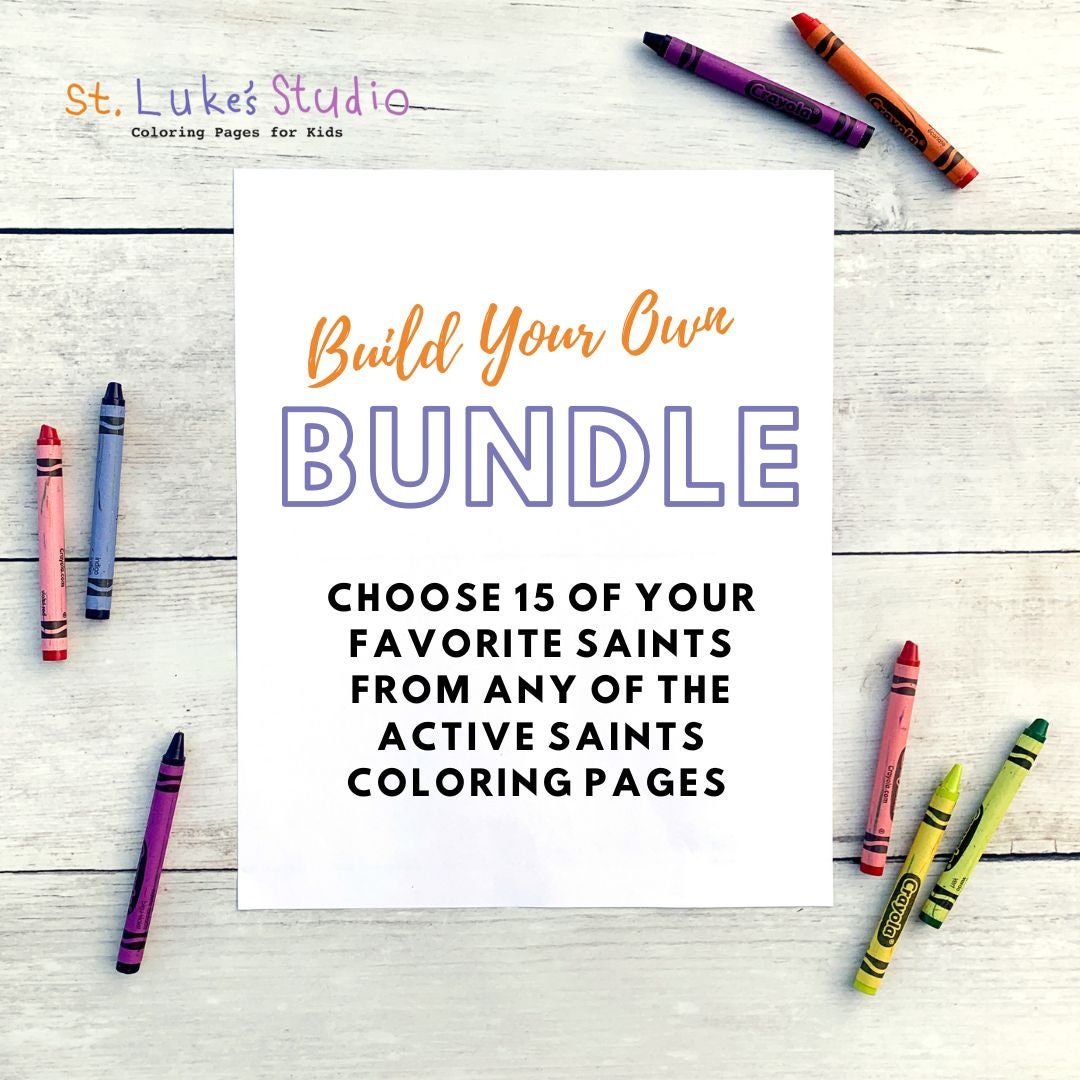 Build-Your-Own Custom Bundle Saints Coloring Page Bundle 15 páginas ...