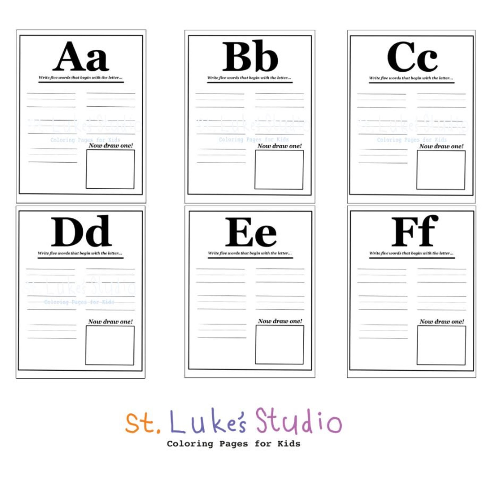 Learn to Write Coloring and Handwriting Pages for Kids 26 Pages - Pre-k ...