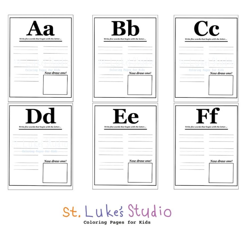 Learn to Write Coloring and Handwriting Pages for Kids 26 Pages - Pre-k ...