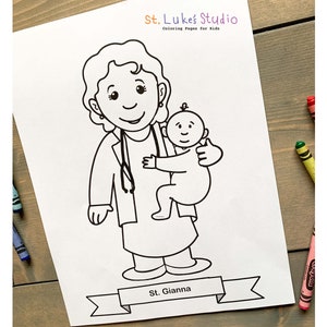 St. Gianna Beretta Molla Coloring Page for Catholic Kids - Digital ...