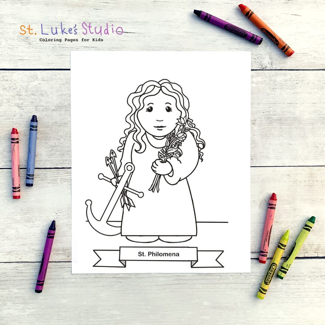 St. Philomena Coloring Page for Catholic Kids - Digital Download ...