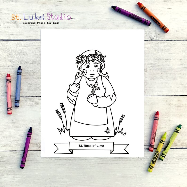 St. Rose of Lima Coloring Page for Catholic Kids - Digital Download ...