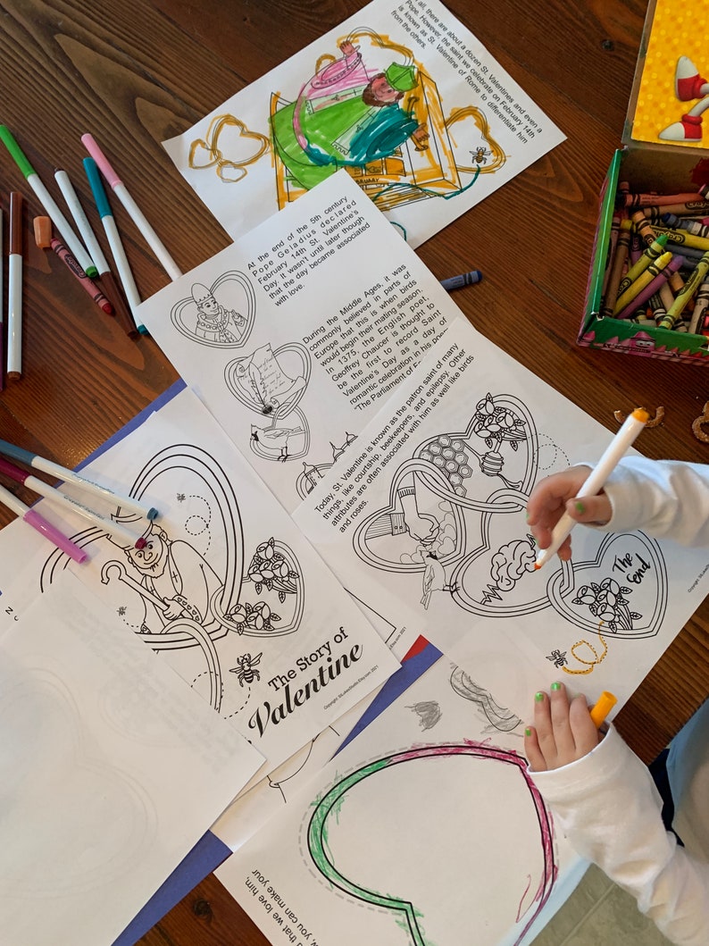 The Story of St. Valentine Coloring and Learning Book for - Etsy
