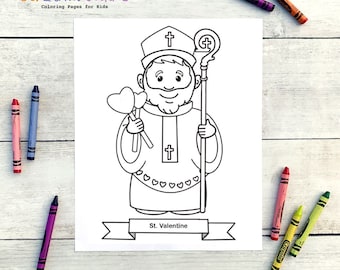 St. Blaise Coloring Page for Catholic Kids Digital Download Print ...