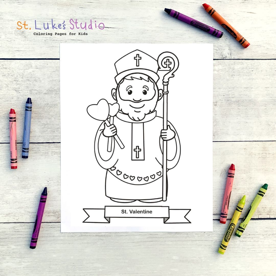 St. Valentine Coloring Page for Catholic Kids - Digital Download ...