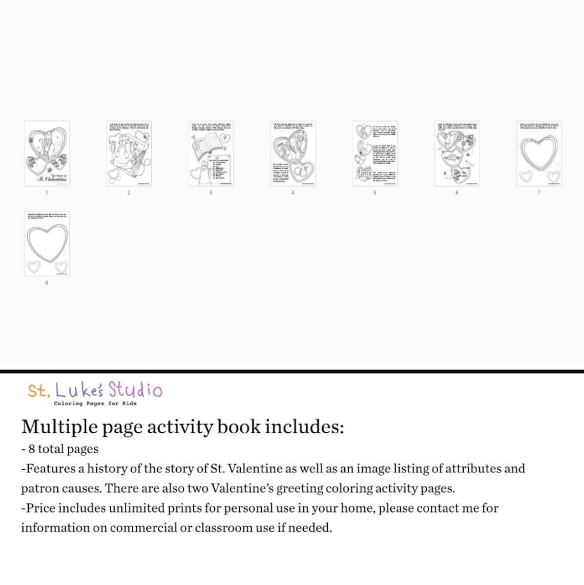 The Story of St. Valentine Coloring and Learning Book for - Etsy