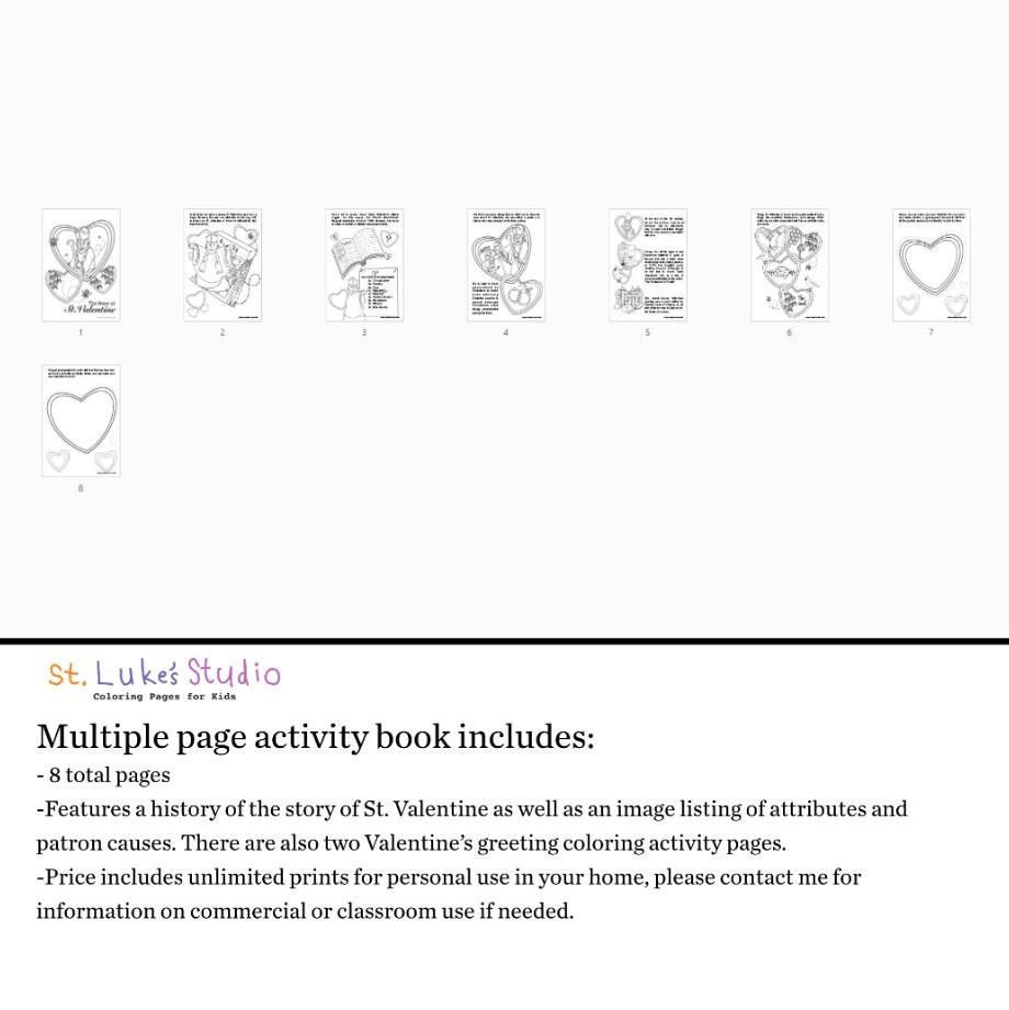 The Story of St. Valentine Coloring and Learning Book for - Etsy
