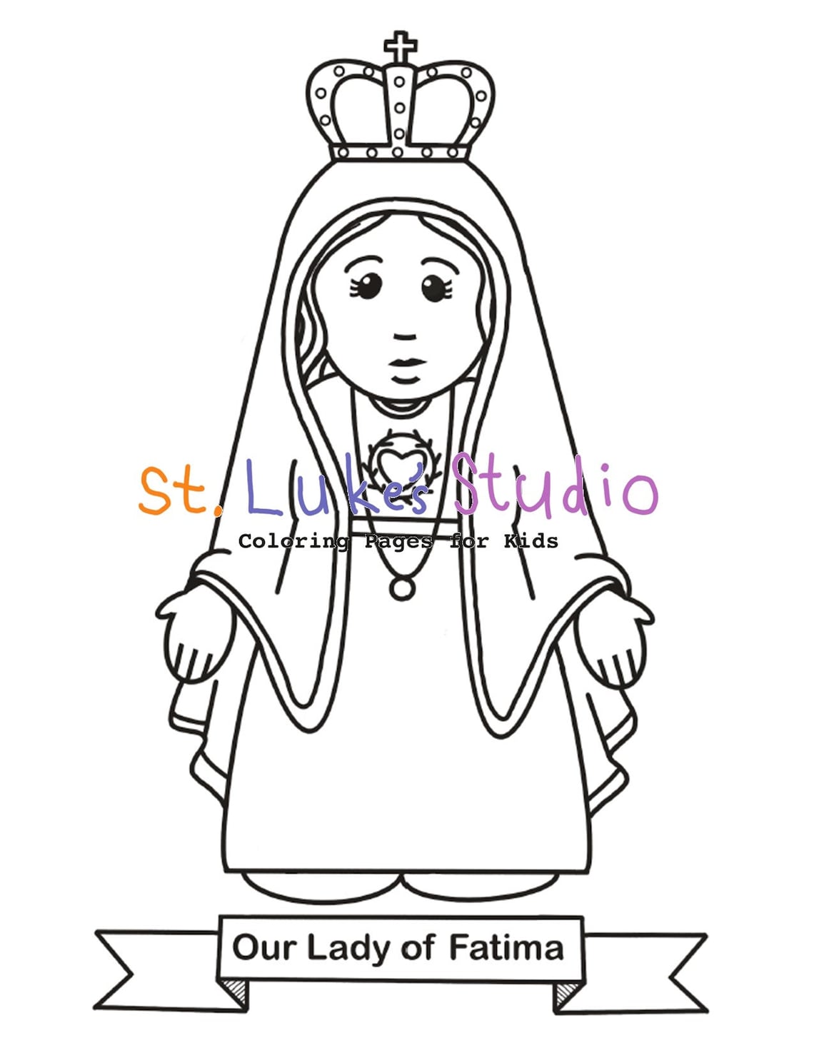 Our Lady of Fatima Coloring Pages & Printable Photos for - Etsy