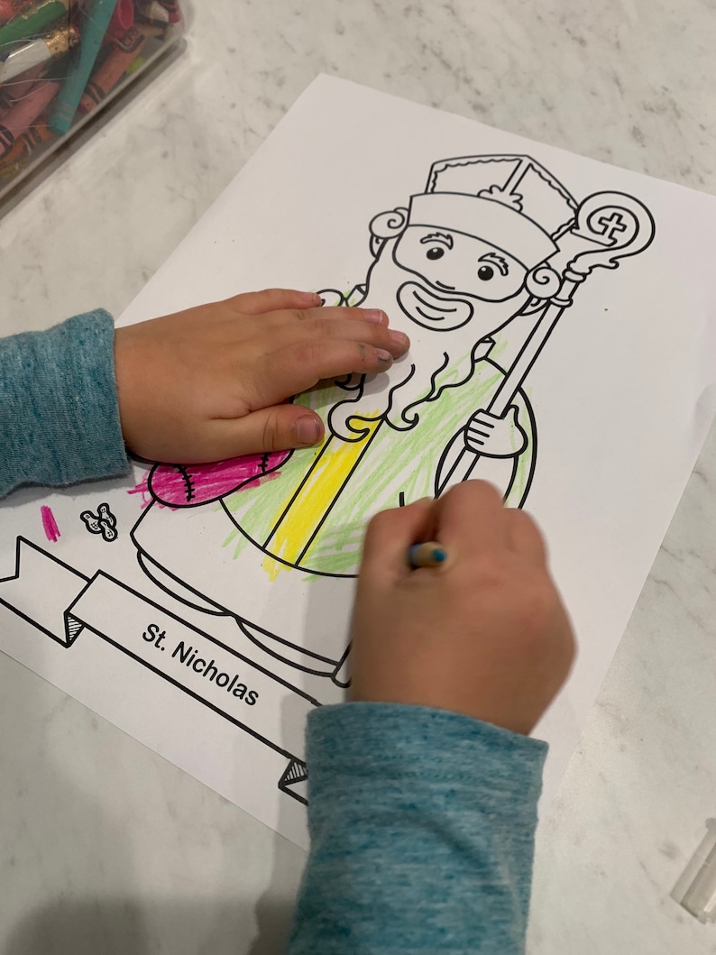 St. Nicholas Coloring Page for Catholic Kids - Digital Download - Print ...
