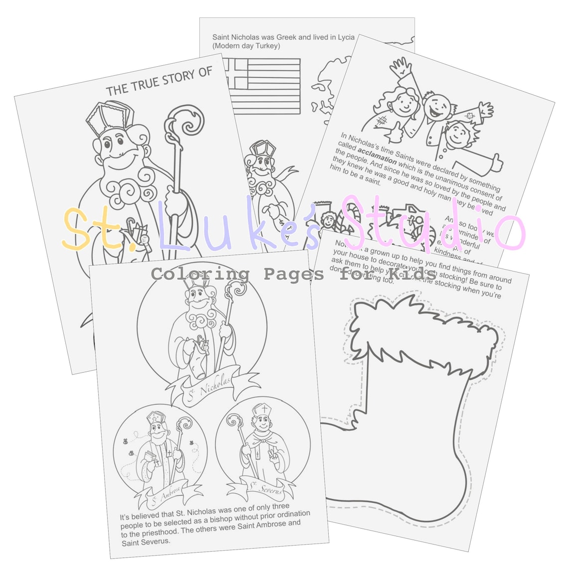 St. Nicholas, the True Story Coloring and Learning Book for Catholic ...