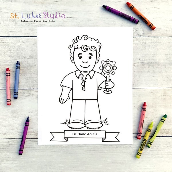 Blessed Carlo Acutis Coloring Page - Etsy