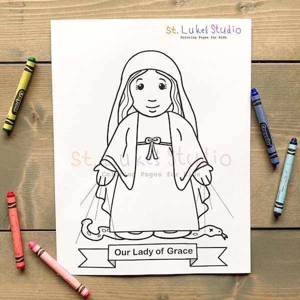Virgin Mary Coloring Page - Etsy