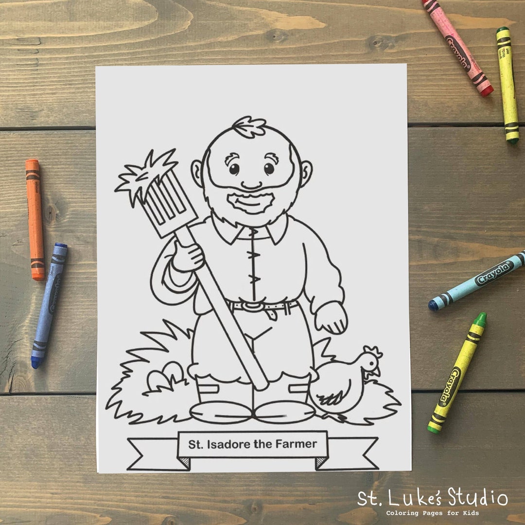 St. Isadore the Farmer Coloring Page for Catholic Kids - Digital ...