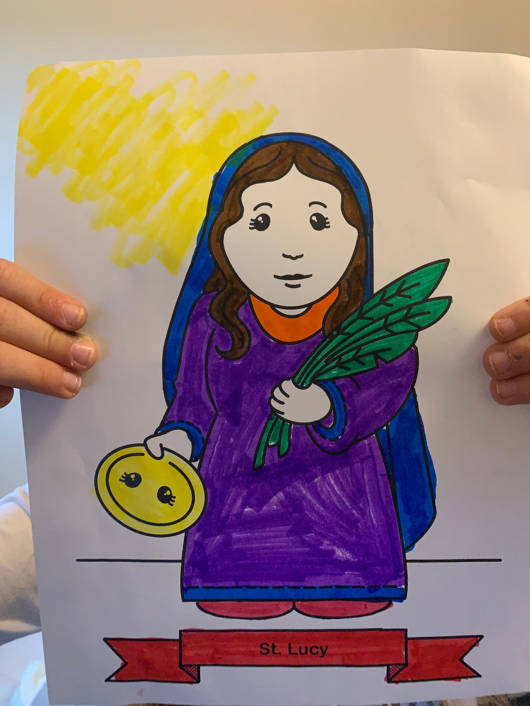 St. Lucy Coloring Page for Catholic Kids - Digital Download - Print ...
