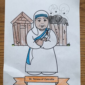 St. Mother Teresa of Calcutta Coloring Page for Catholic Kids - Digital ...