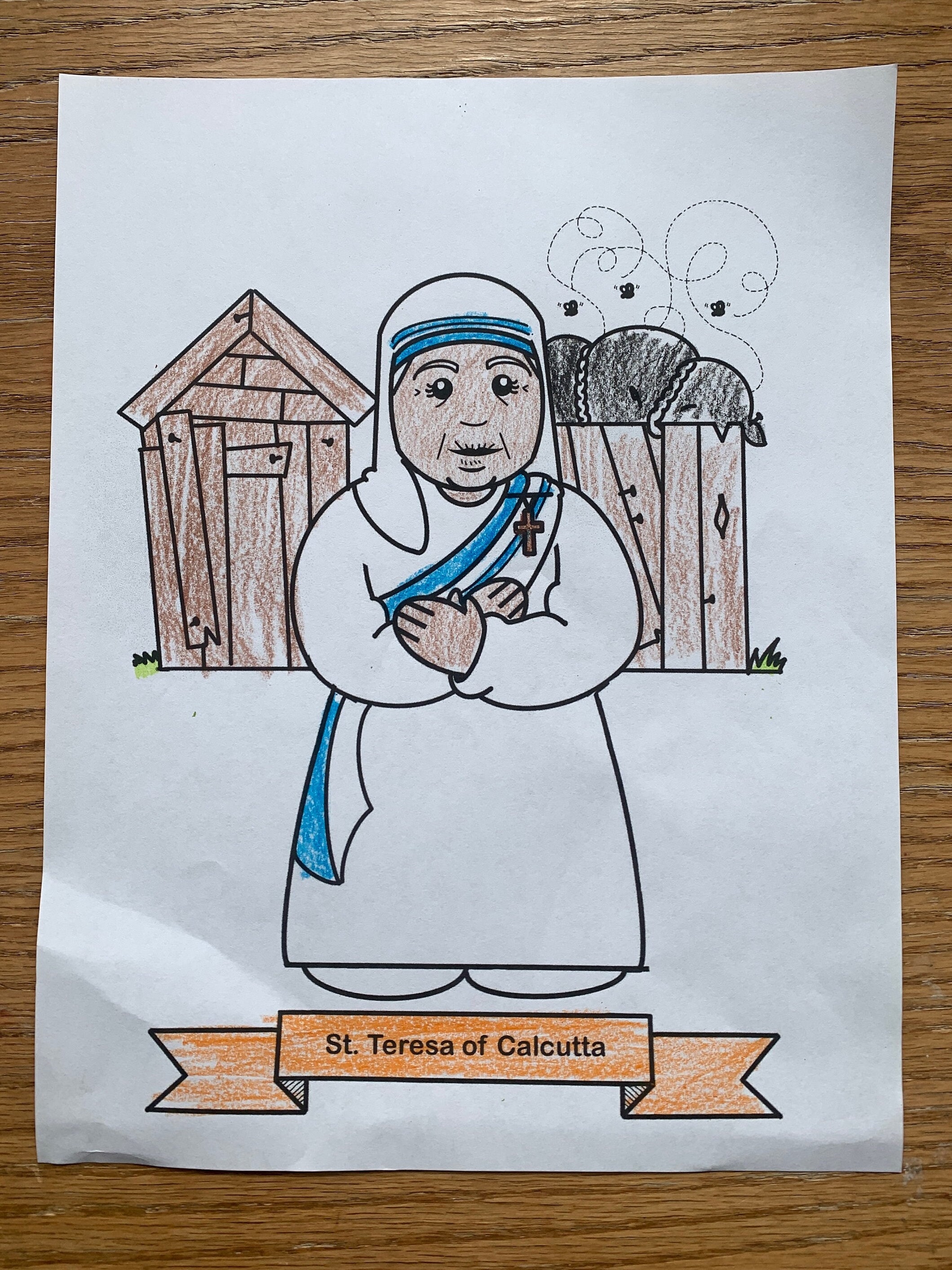 St. Mother Teresa of Calcutta Coloring Page for Catholic Kids - Digital ...