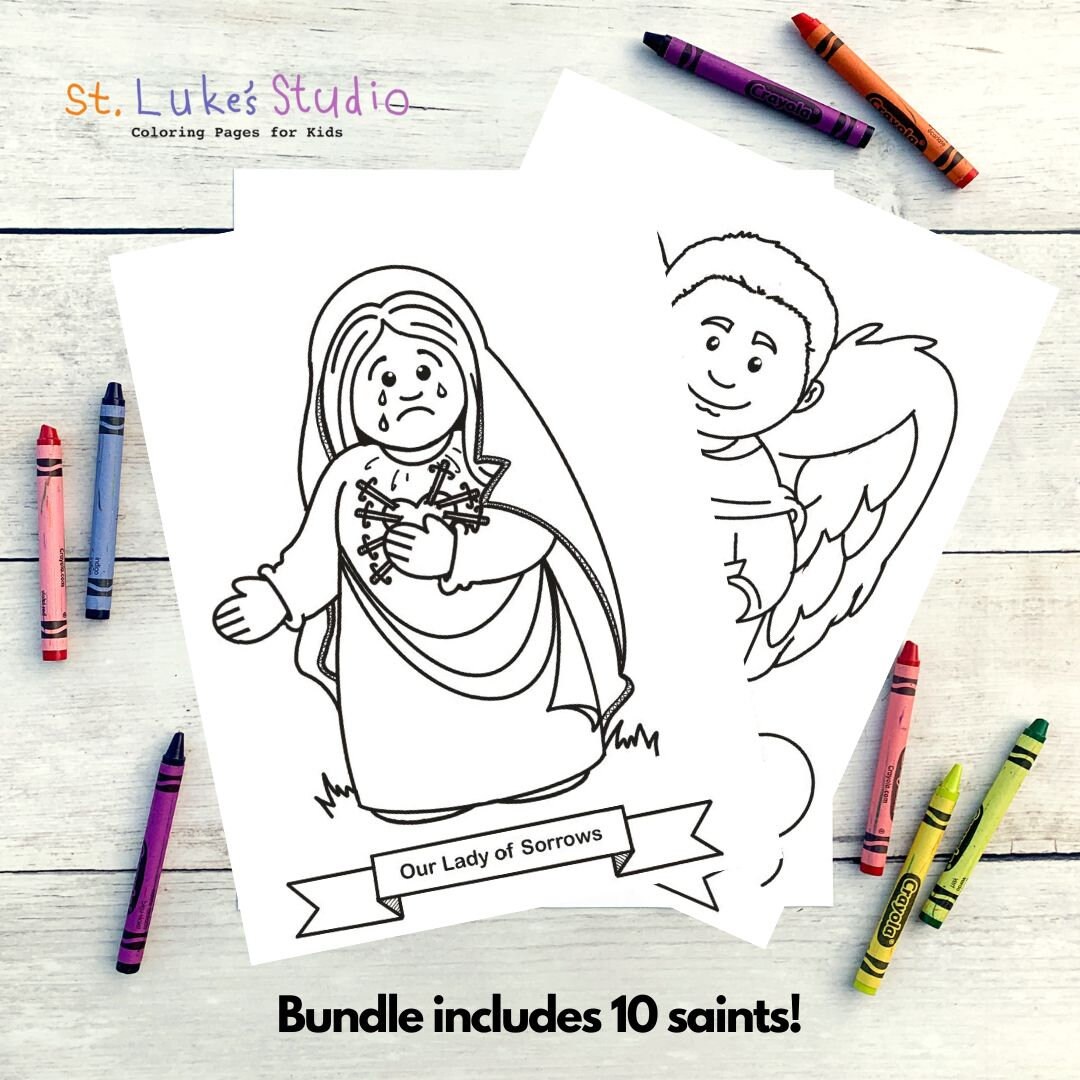Collection of Saints Bundle (volume 5 of 5) Coloring Pages for Catholic ...