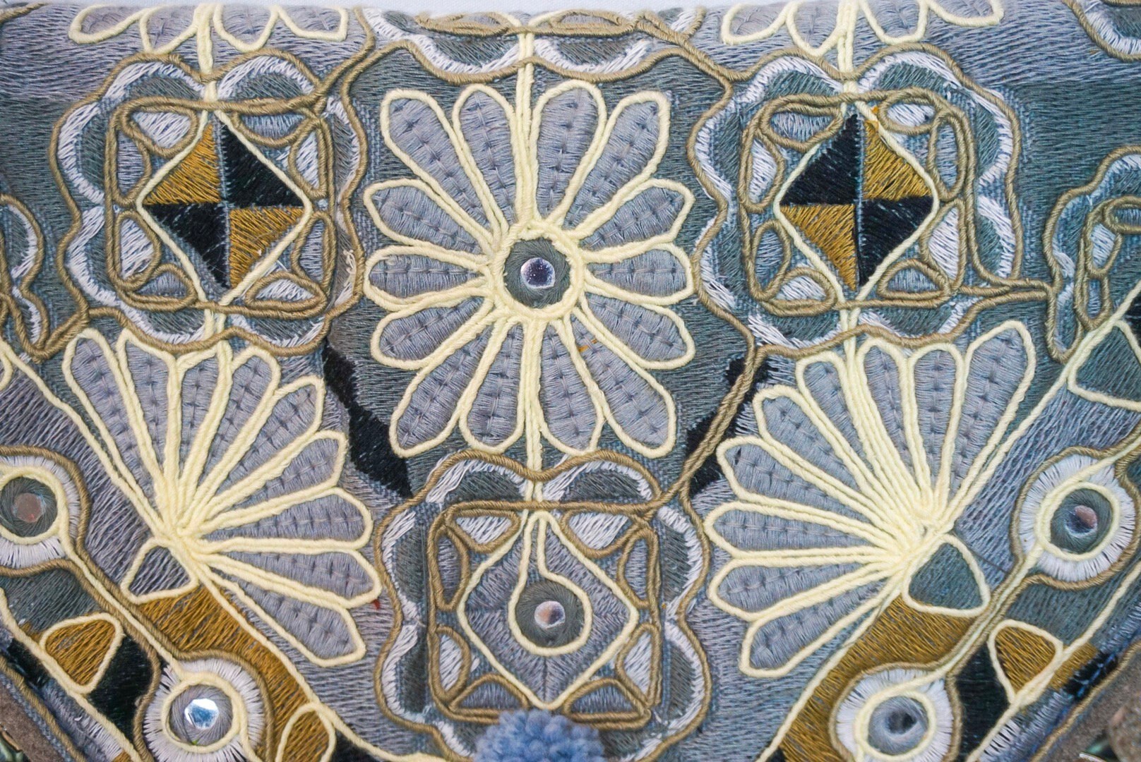 Y2k Style Anthropologie Ibban Neutral Embroidered Hand Made Clutch With ...