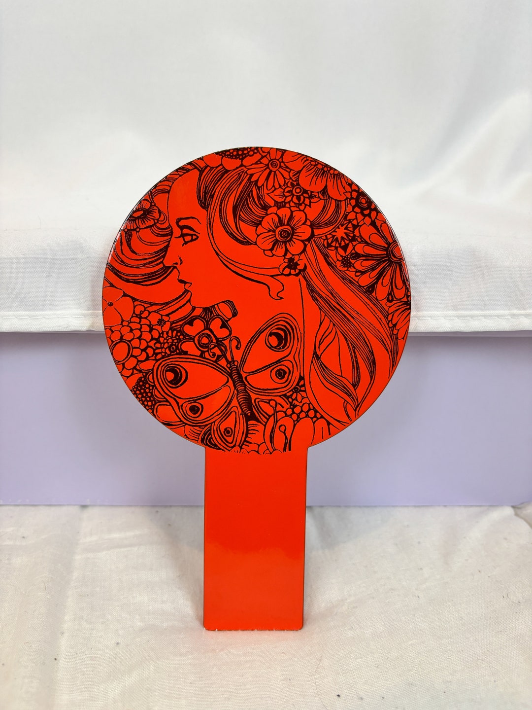 Super Groovy 1960s/70s Vintage Hand Mirror With Two Mirrors Inside One ...