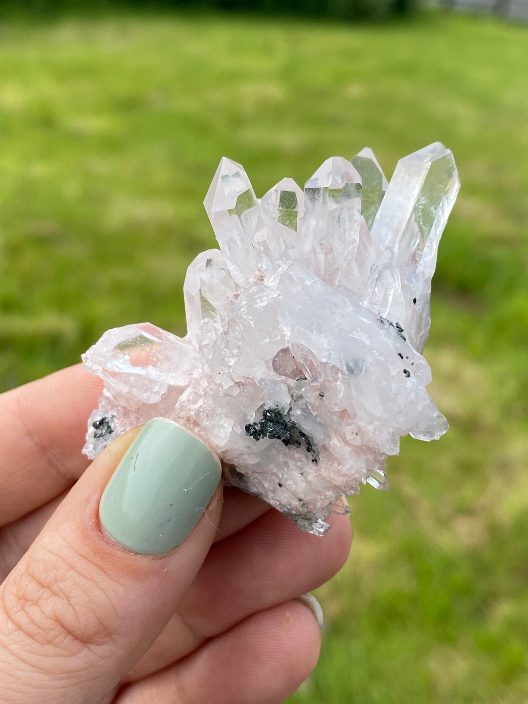 Colombian Sacred Pink Lemurian Light Quartz Crystal Small Cluster From ...