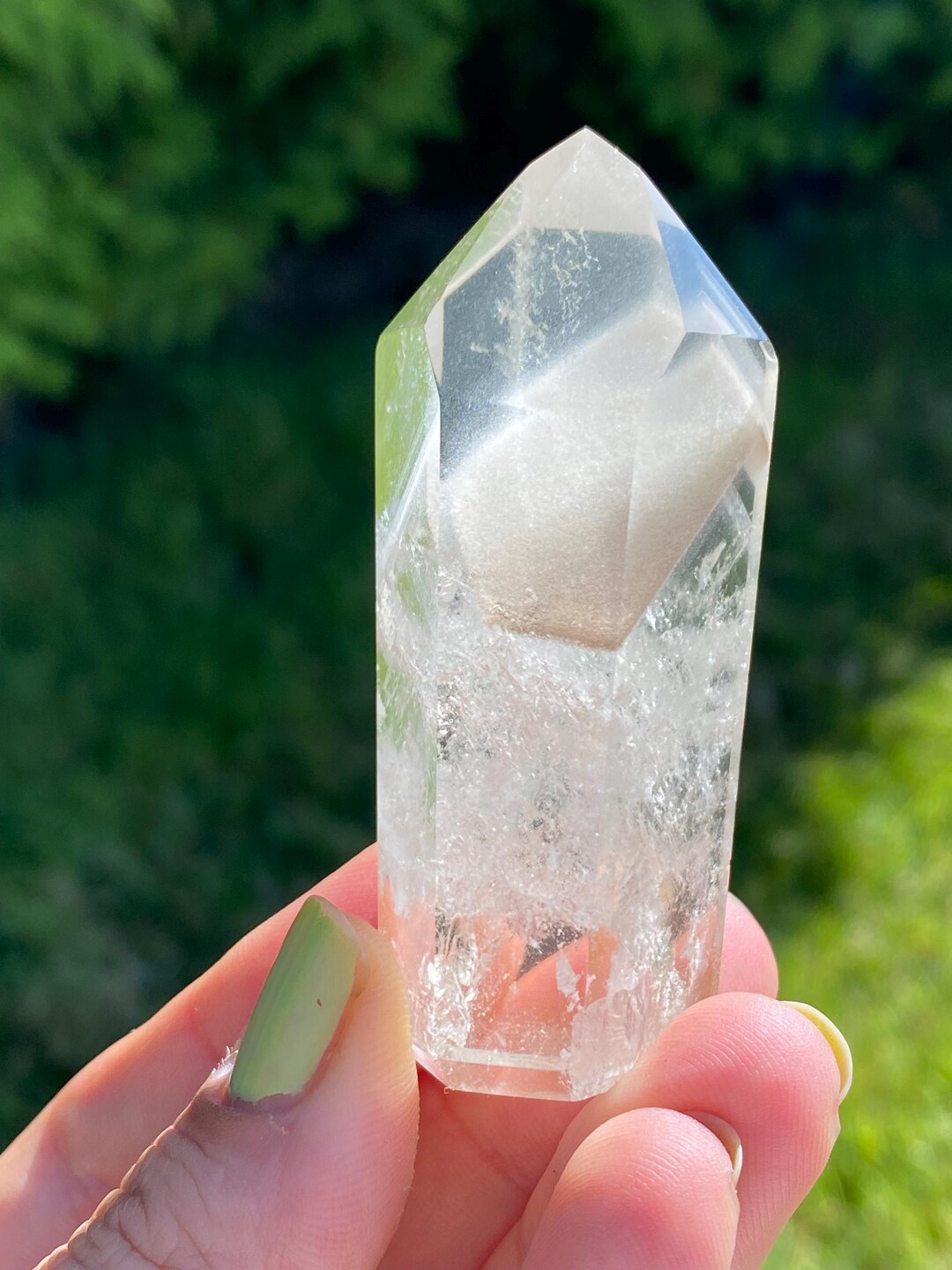 Natural Brazilian Phantom Quartz Pyramid Phantom Crystal Healing ...