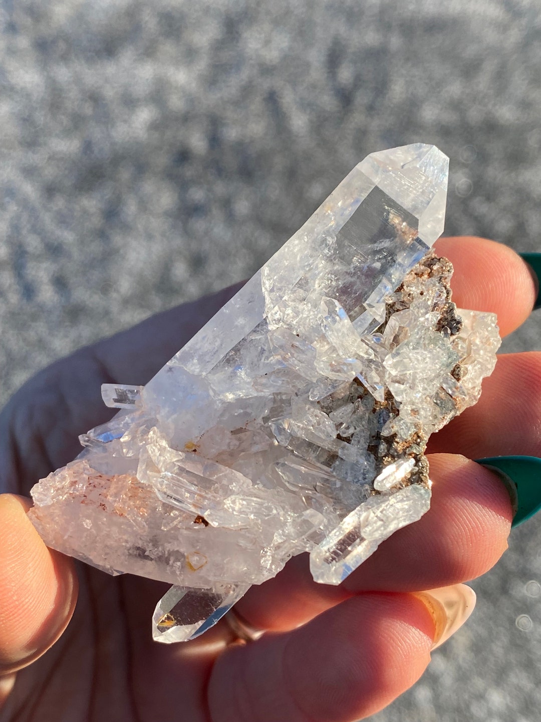 Sacred Pink Lemurian Quartz Crystal Cluster With Chlorite From ...