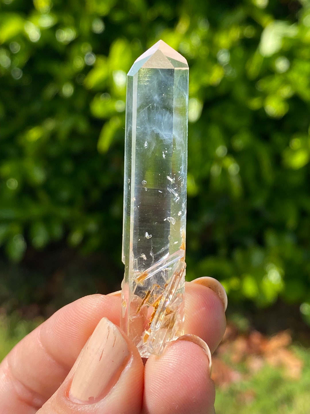 Colombian Lemurian Feather Blue Mist Smoke Golden Healer Quartz From La ...