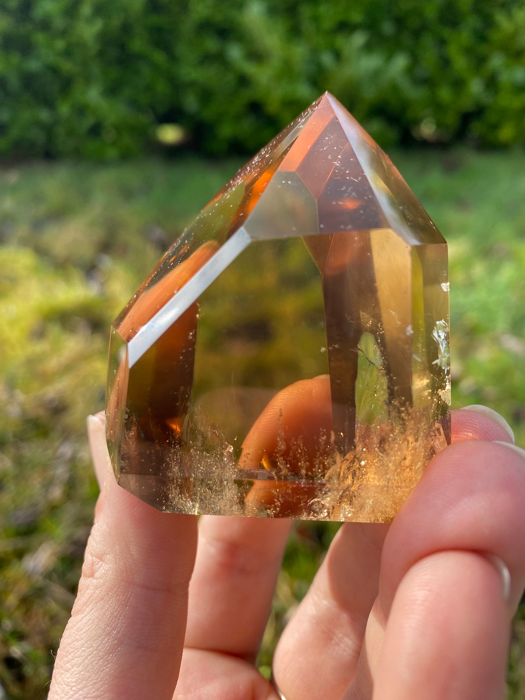 Genuine Natural Large Phantom Citrine Tower Point Cristalina in Brazil ...