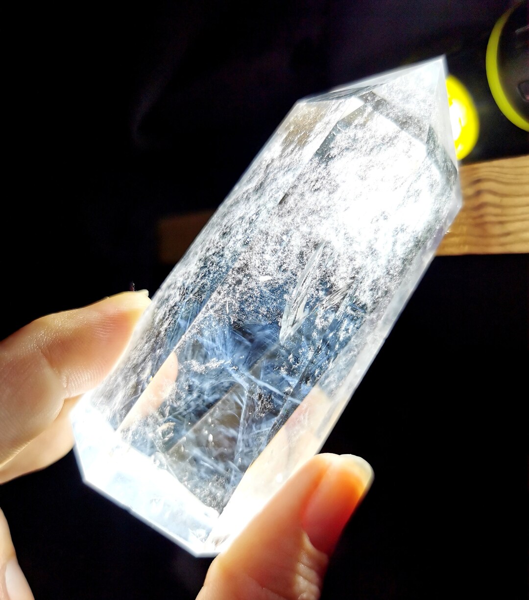 Rare Blue Angel Feathers Blue Needle Quartz Crystal Polished Tower ...