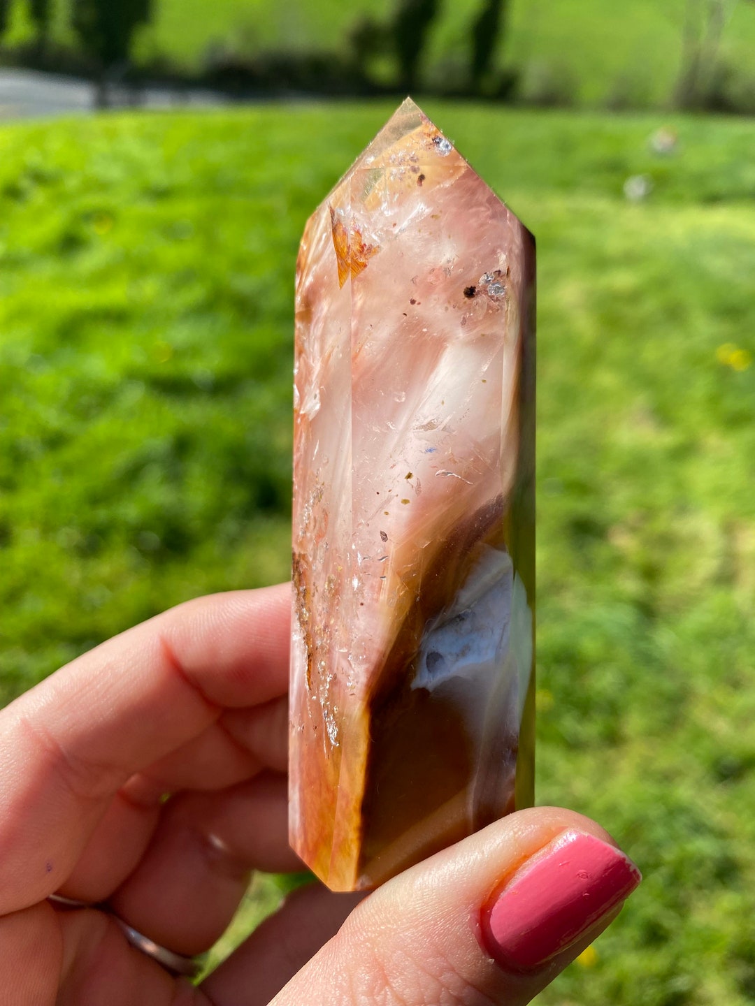 Rare Pink Orange Amphibole Angel Wings Quartz High Quality Tower From ...
