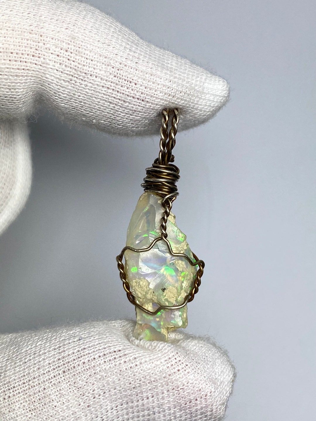Beautiful Natural Velo Opal From Ethiopia Sterling Silver Wrapped ...
